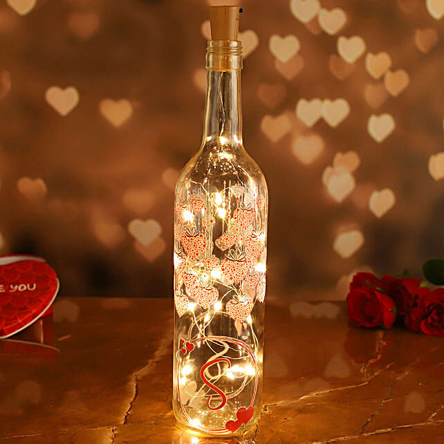 Personalised Love LED Glass Bottle Lamp usa | Gift Personalised Love ...