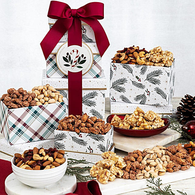 Holiday Mixed Nuts Gift Tower usa | Gift Holiday Mixed Nuts Gift Tower- FNP
