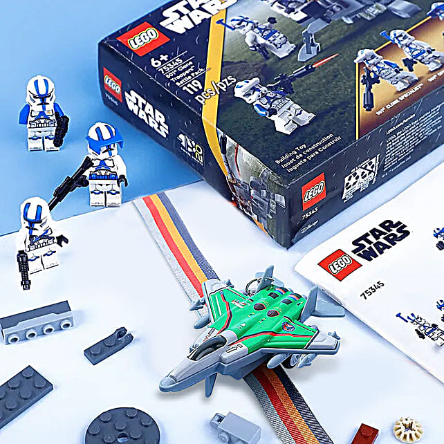Aeroplane Rakhi with LEGO Star Wars Troopers Set usa | Gift Aeroplane ...